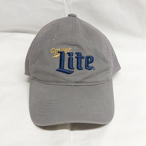 Miller | Accessories | Miller Lite Gray Mesh Back Adjustable Snapback ...